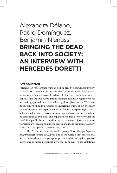 (PDF) Bringing the Dead Back into Society: An Interview with Mercedes ...