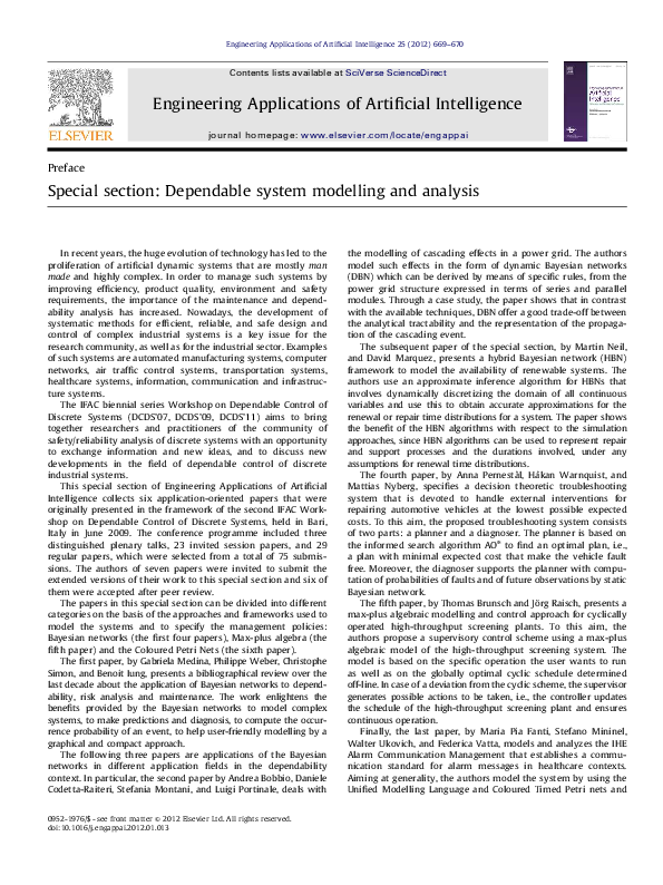 (PDF) Special section: Dependable system modelling and analysis