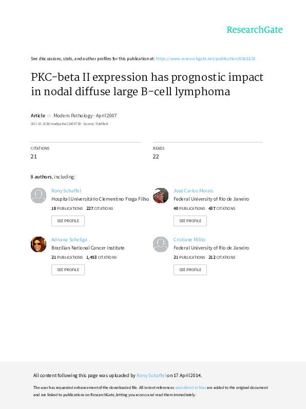 (PDF) PKC-beta II expression has prognostic impact in nodal diffuse ...