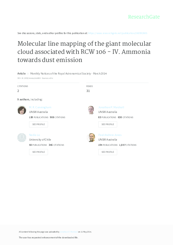 (PDF) Molecular line mapping of the giant molecular cloud associated ...