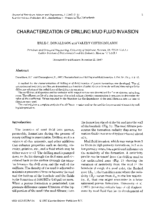 (PDF) Characterization of drilling mud fluid invasion