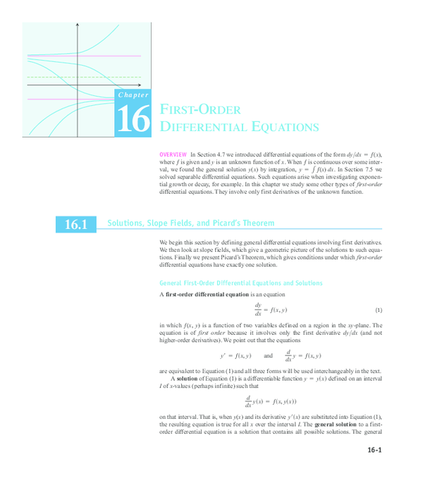 Pdf First Order Differential Equations Solutions Slope Fields And