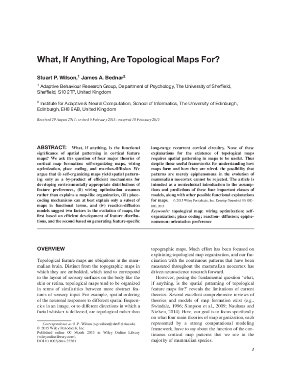 (PDF) What, If Anything, Are Topological Maps For?