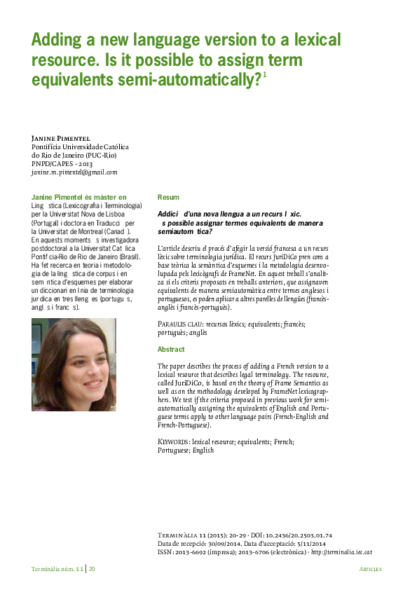 (PDF) Adding a new language version to a lexical resource. Is it possible to assign term ...