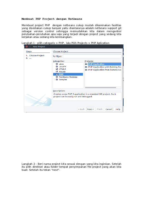 (DOC) Membuat PHP Project dengan Netbeans