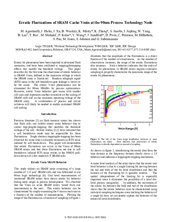 (PDF) Erratic fluctuations of SRAM cache Vmin at the 90nm process ...