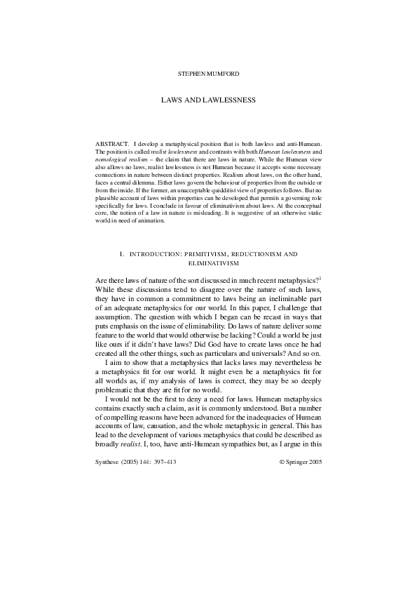 (PDF) Laws and Lawlessness