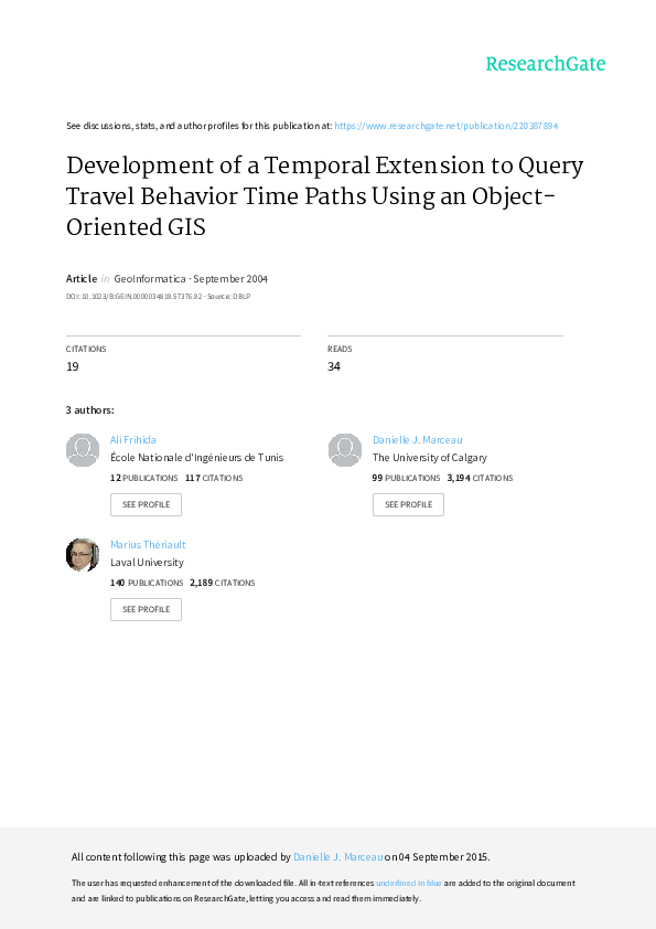 (PDF) Development of a Temporal Extension to Query Travel Behavior Time ...
