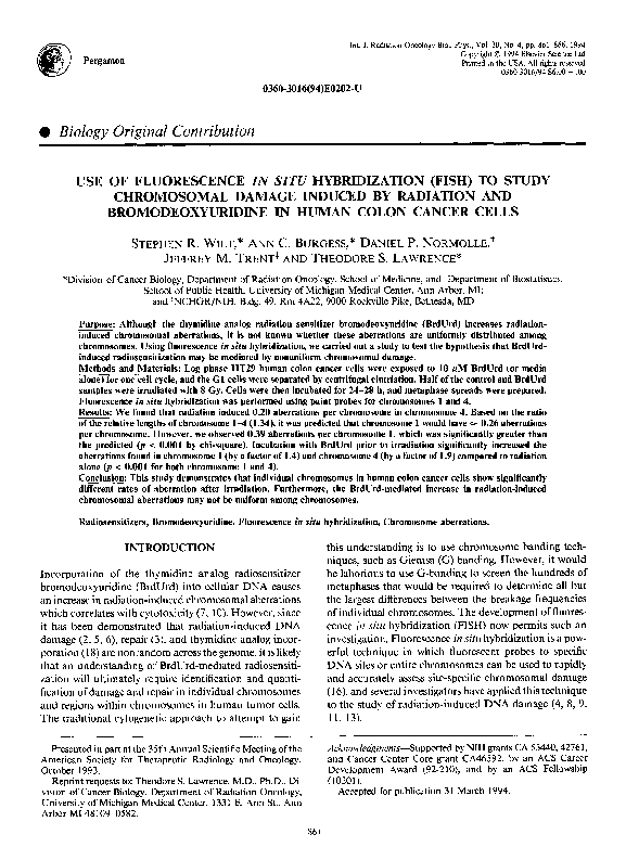 (PDF) The Use of Fluorescence In Situ Hybridization (FISH) Method in ...