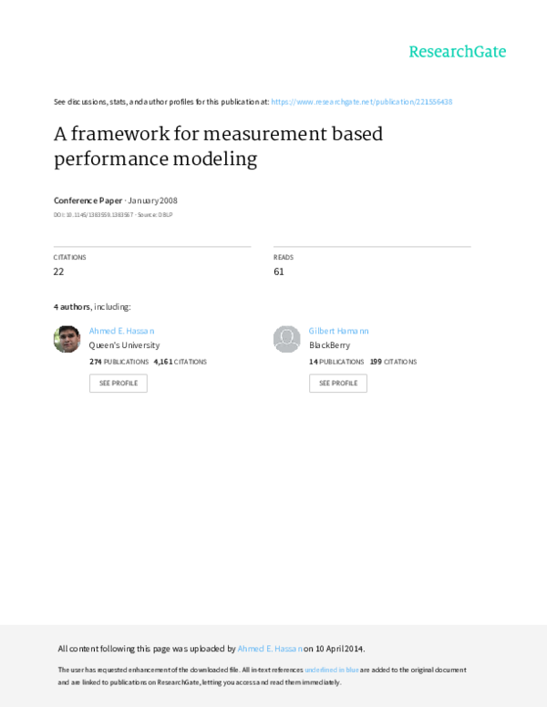 (PDF) A framework for measurement based performance modeling