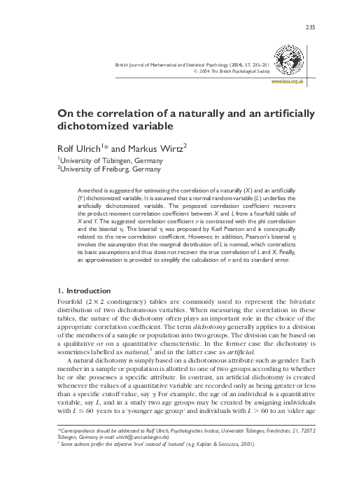 (PDF) On the correlation of a naturally and an artificially ...