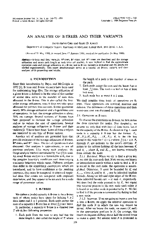 (PDF) An analysis of B-trees and their variants.