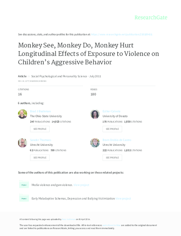 (PDF) Monkey See, Monkey Do, Monkey Hurt