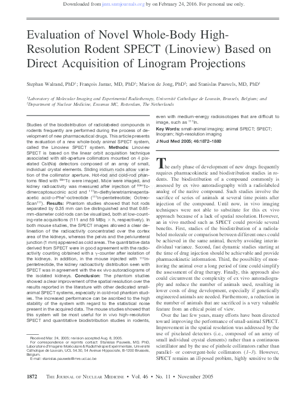 (PDF) Evaluation of novel whole-body high-resolution rodent SPECT ...