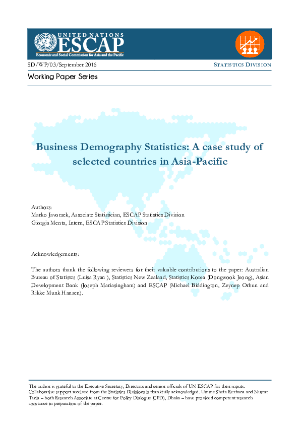 (PDF) Business Demography Statistics: A case study of selected ...