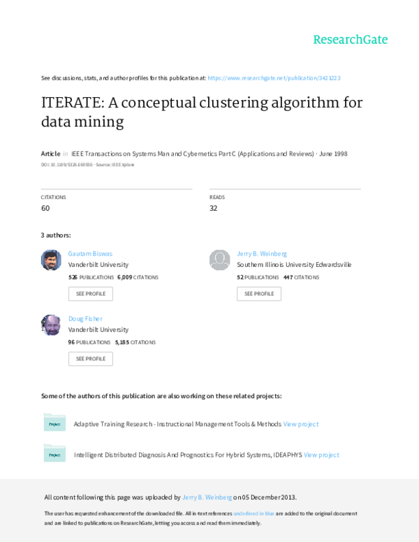 (PDF) ITERATE: A conceptual clustering algorithm for data mining