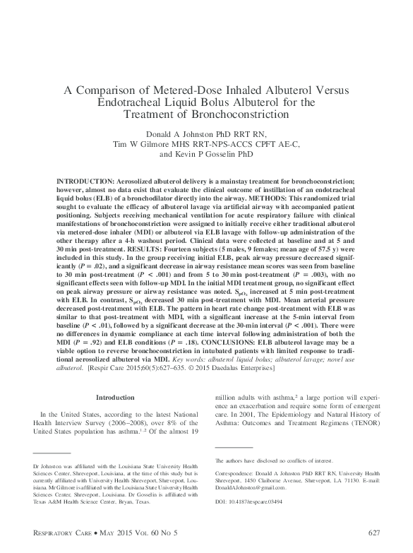 (PDF) A Comparison of Metered-Dose Inhaled Albuterol Versus ...