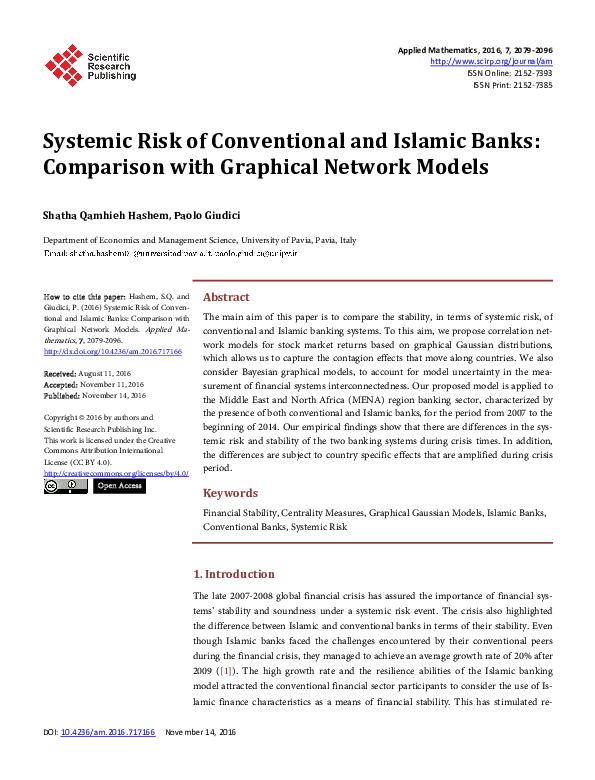 (PDF) Systemic Risk of Conventional and Islamic Banks: Comparison with ...