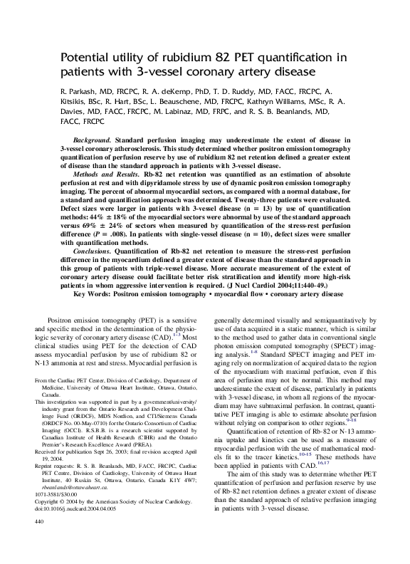 (PDF) Potential utility of rubidium 82 PET quantification in patients ...
