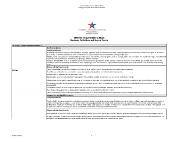 (PDF) Tourism Grading Council of South Africa Grading Criteria and ...
