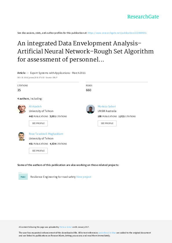 Pdf An Integrated Data Envelopment Analysis Artificial Neural Network Rough Set Algorithm For