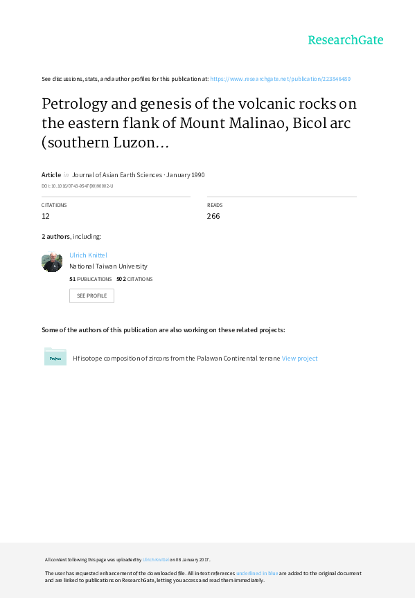 (PDF) Petrology and genesis of the volcanic rocks on the eastern flank ...