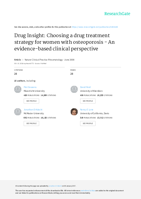 (PDF) Drug Insight: choosing a drug treatment strategy for women with ...