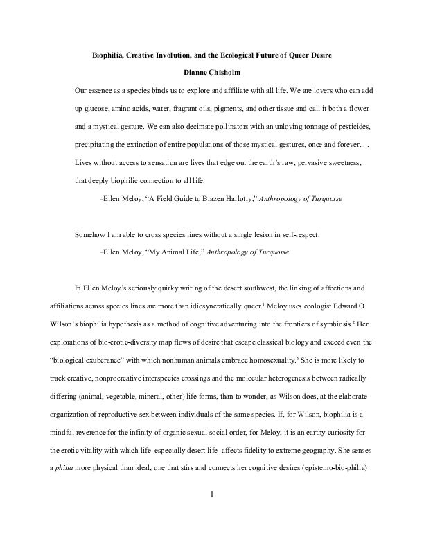 (PDF) Biophilia, Creative Involution, and the Ecological Future of ...