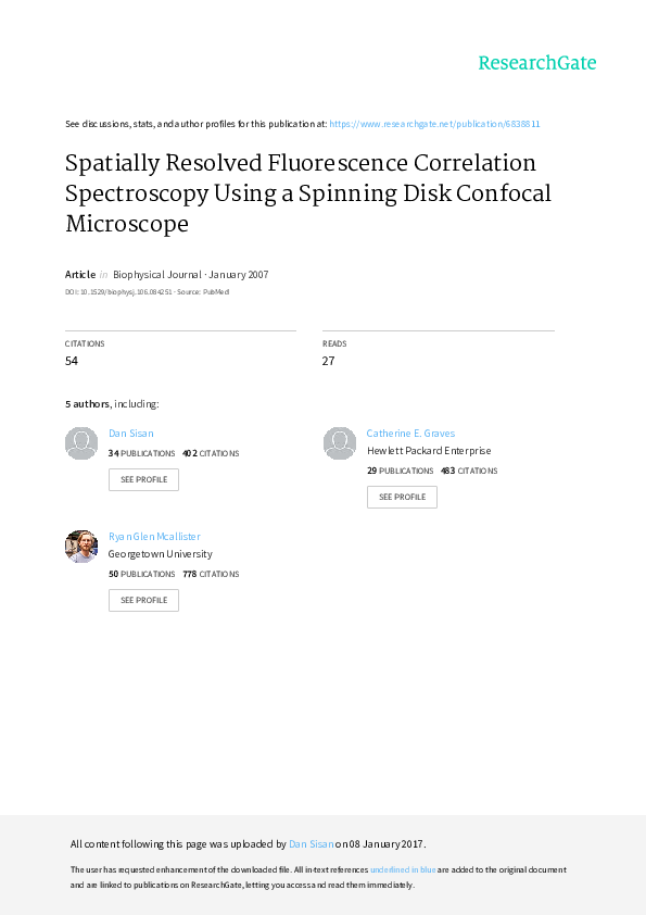 (PDF) Spatially resolved fluorescence correlation spectroscopy using a ...