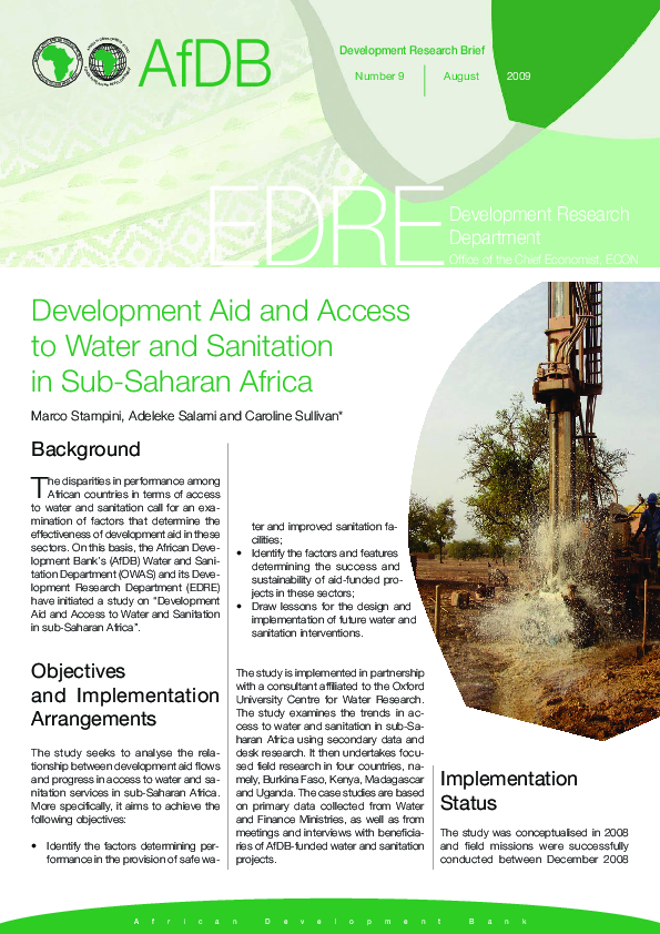 (PDF) Development aid and access to water and sanitation in sub-Saharan ...