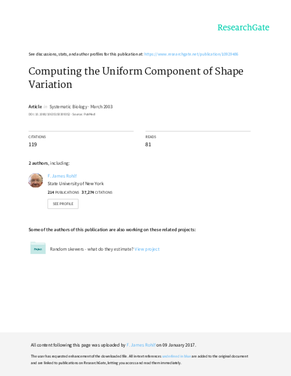 (PDF) Computing the uniform component of shape variation
