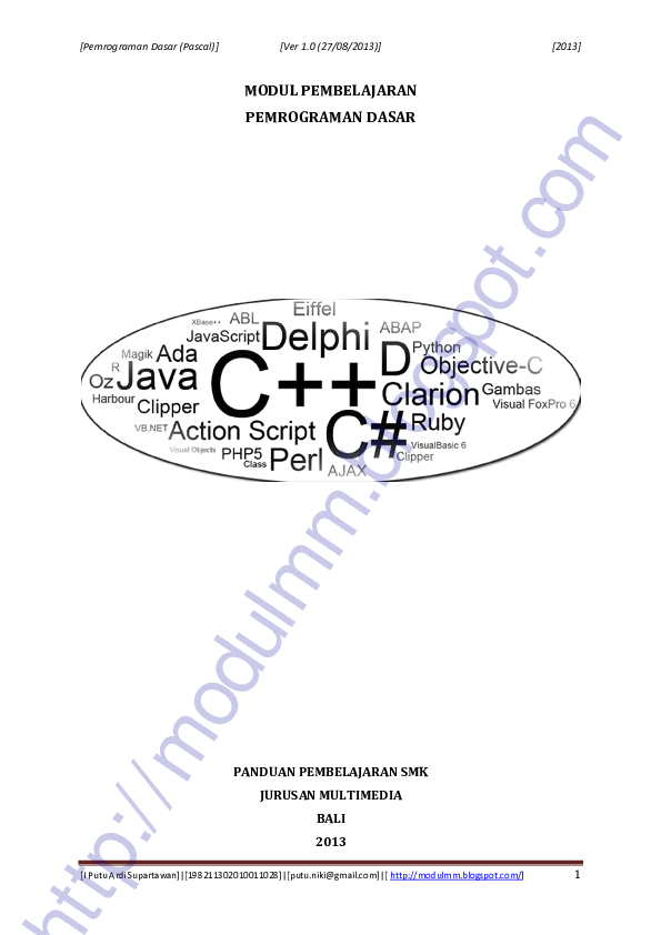 (PDF) Pemrograman Dasar | hartono baharuddin - Academia.edu