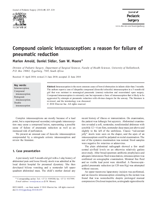 (PDF) Compound colonic intussusception: a reason for failure of ...