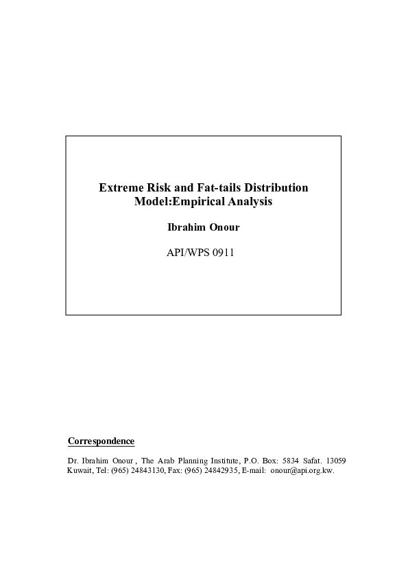 (PDF) Extreme Risk and Fat-tails Distribution Model:Empirical Analysis ...
