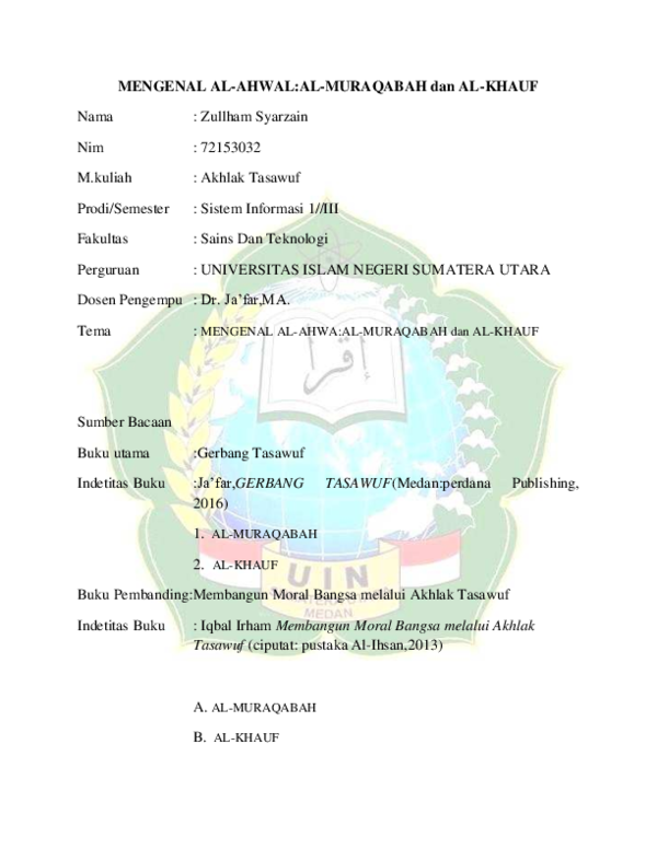 (PDF) MENGENAL AL AHWAL