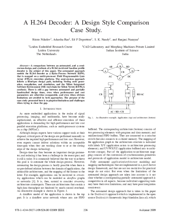(PDF) A H.264 decoder: A design style comparison case study
