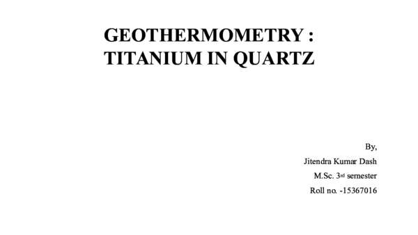 (PPT) GEOTHERMOMETRY 1 final
