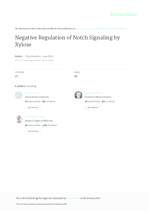 (PDF) Negative Regulation of Notch Signaling by Xylose
