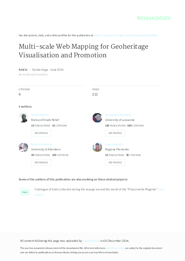 (PDF) Multi-scale Web Mapping for Geoheritage Visualisation and Promotion