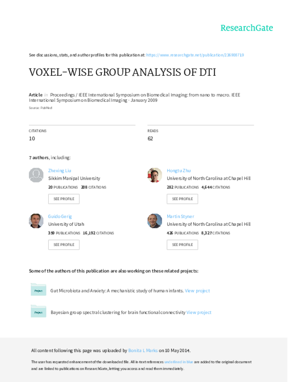 (PDF) Voxel-wise group analysis of DTI