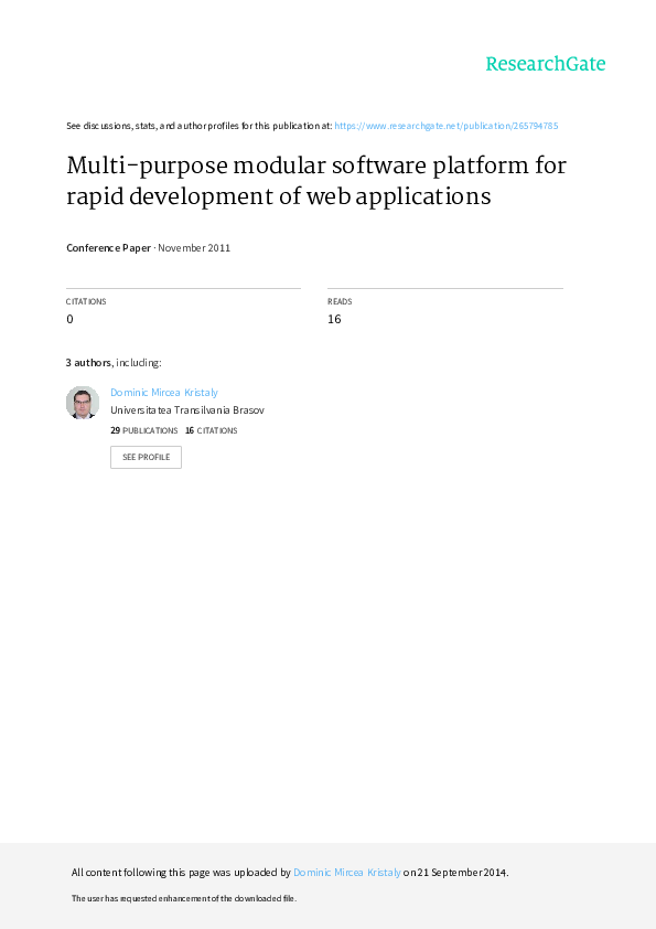 (PDF) Multi-purpose modular software platform for rapid development of ...
