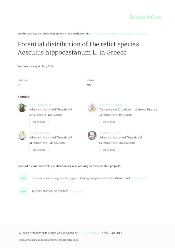 (PDF) Potential distribution of the relict species Aesculus ...