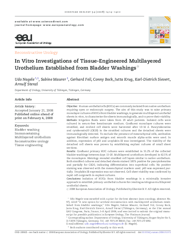 (PDF) In Vitro Investigations of Tissue-Engineered Multilayered ...