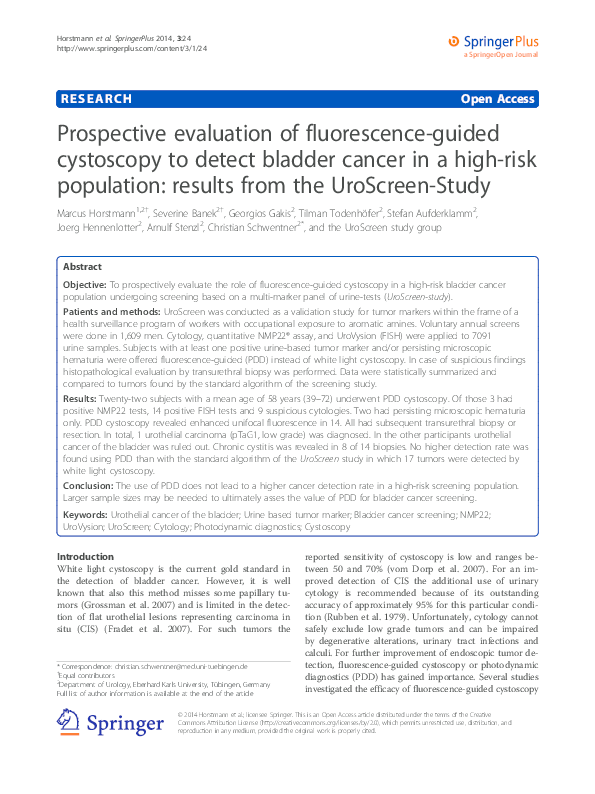 (PDF) Prospective evaluation of fluorescence-guided cystoscopy to ...
