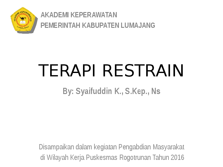 (PPT) TERAPI RESTRAIN