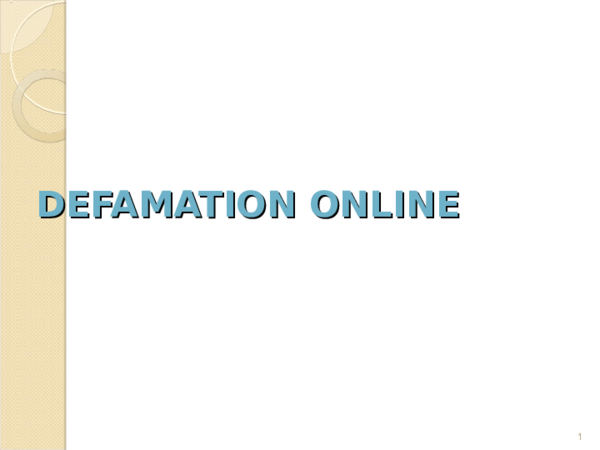 (PPT) Defamation online