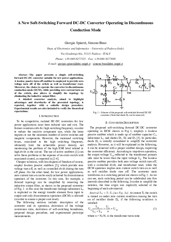 (PDF) A new soft-switching forward DC-DC converter operating in ...
