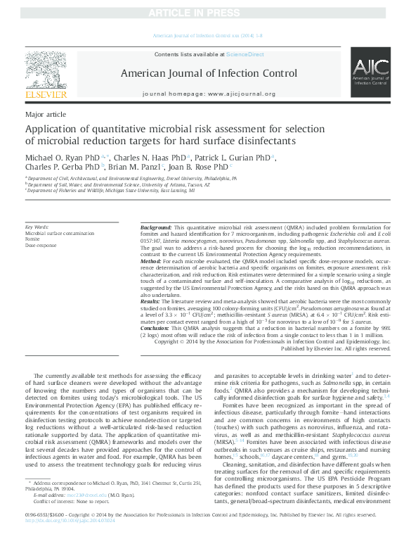 (PDF) Application of quantitative microbial risk assessment for ...