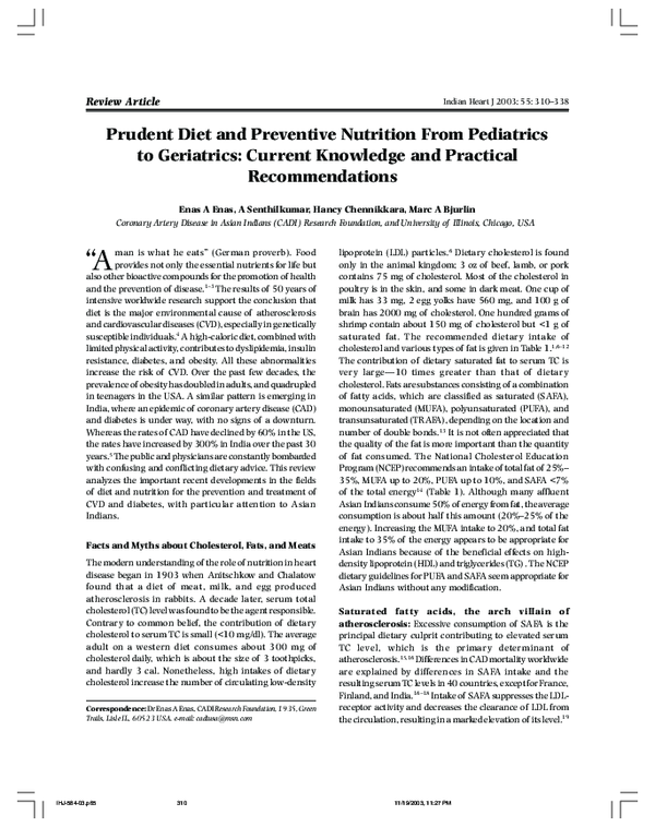 (PDF) Prudent diet and preventive nutrition from pediatrics to ...
