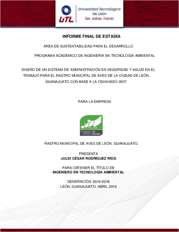 (PDF) INFORME FINAL DE ESTADÍA